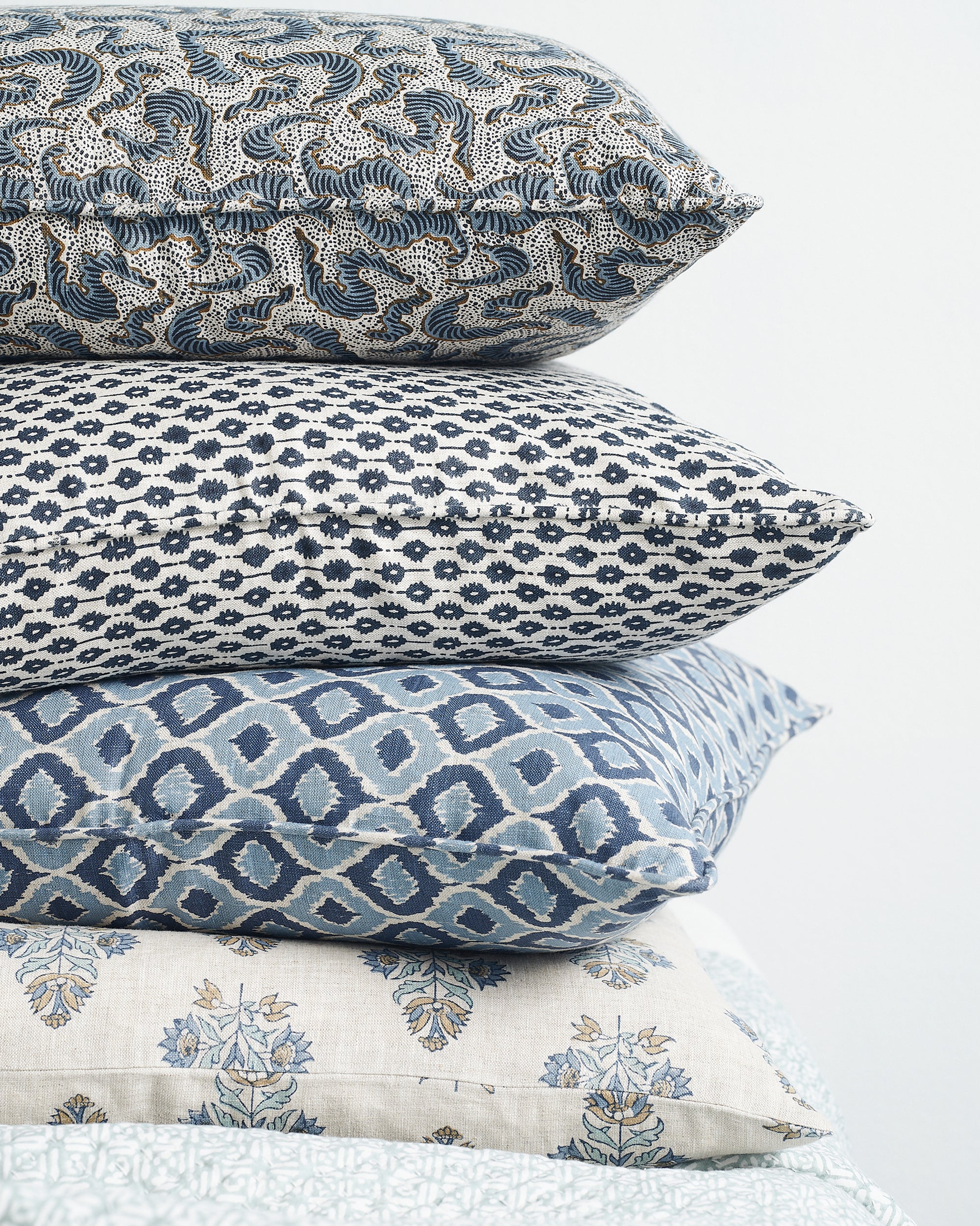 Ankara Fresh Azure Linen Cushion 55x55cm | Walter G – Walter G Australia
